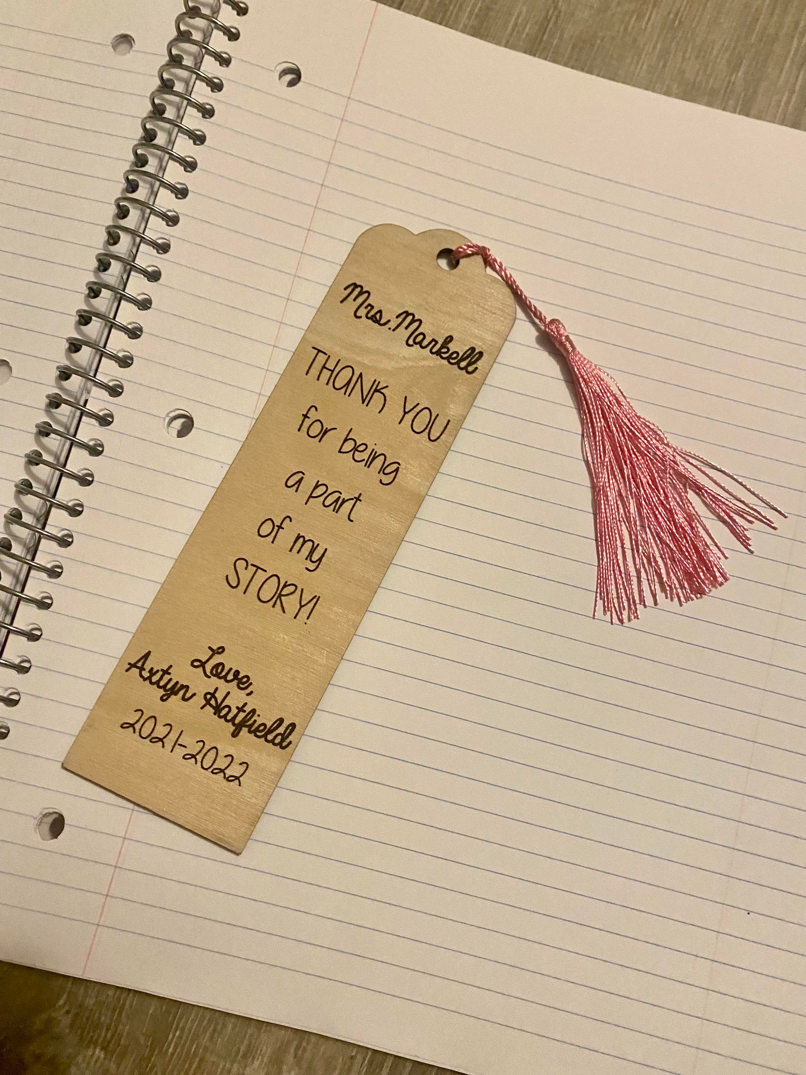 Thank You for Being a Part of My Story Bookmark / End of Year - Etsy