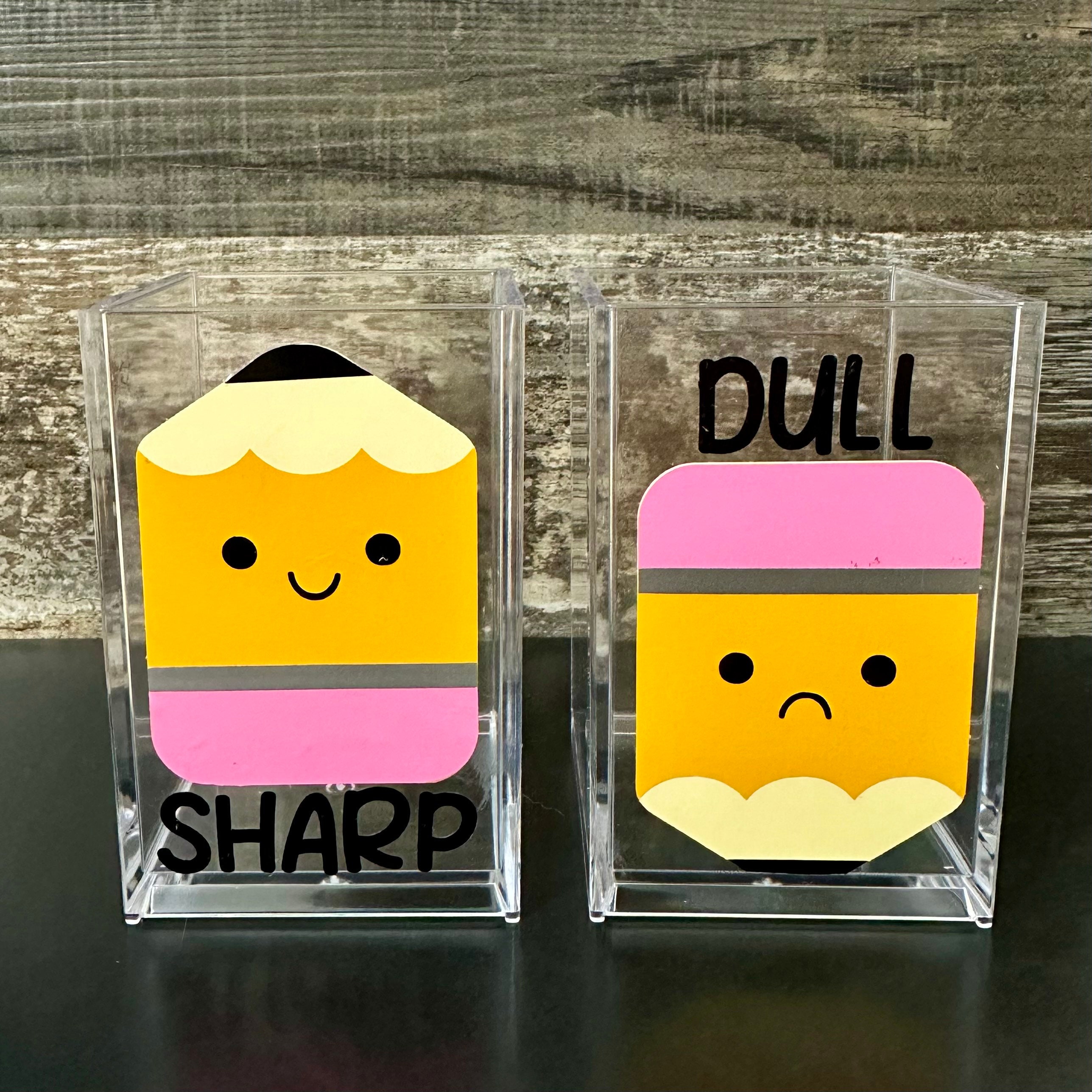 Sharp & Dull Pencil Holders: Teacher Desk Organizer Set - Etsy