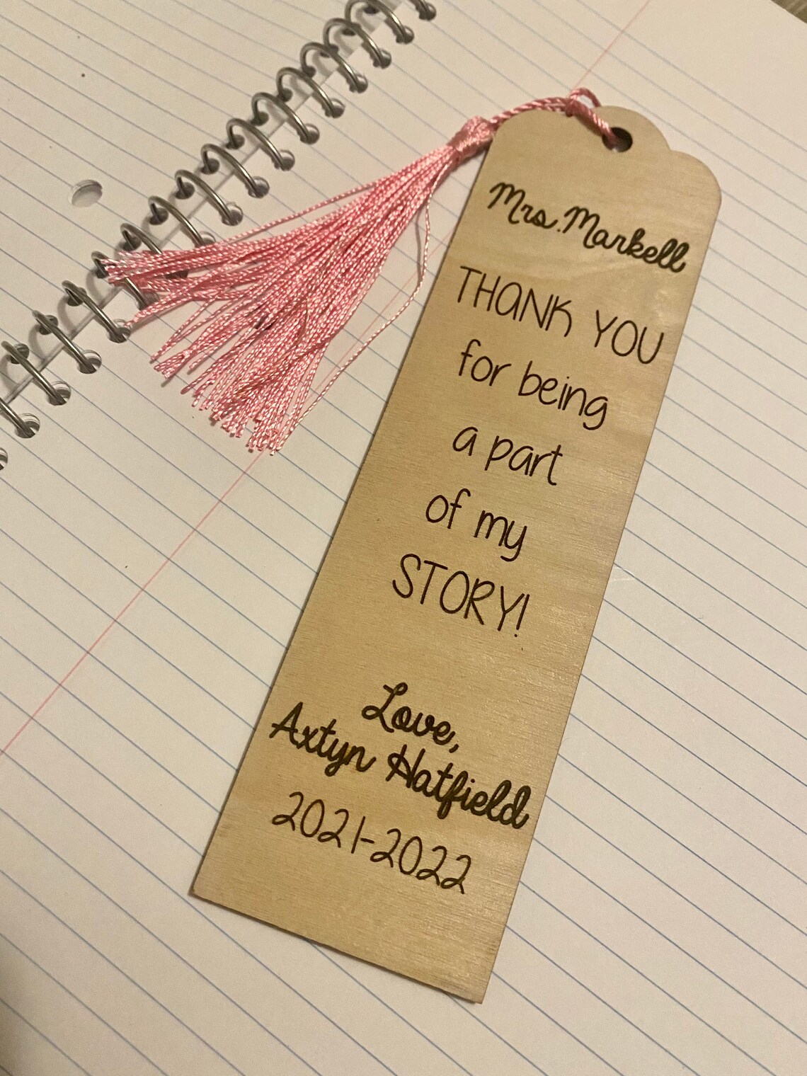 Thank You for Being a Part of My Story Bookmark / End of Year - Etsy