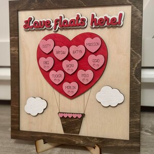 Love Floats Here Hot Air Balloon Valentines Decor / Personalized ...