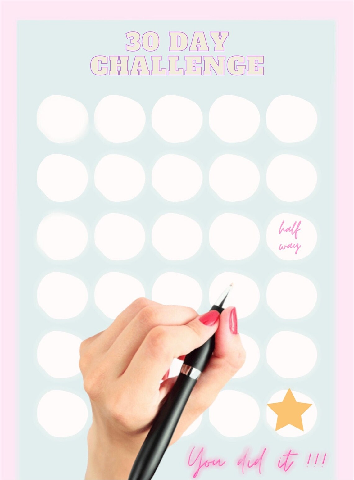 A4 30 Day Challenge Printable Chart PDF Instant Download - Etsy