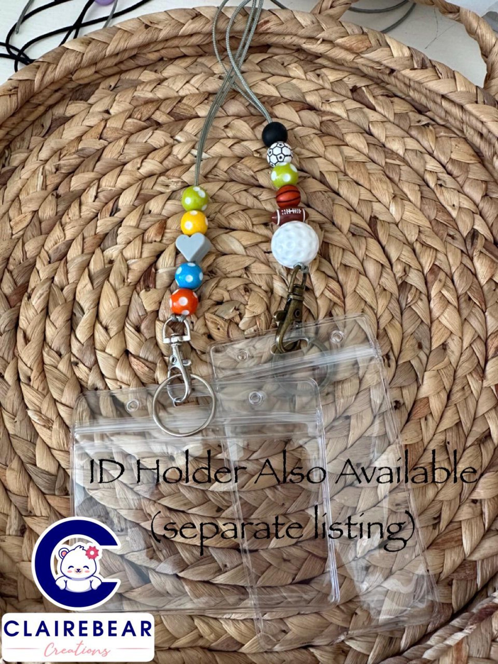 Sports-style Beaded Lanyard, Pickleball Lanyard, Golf Lanyard, ID ...