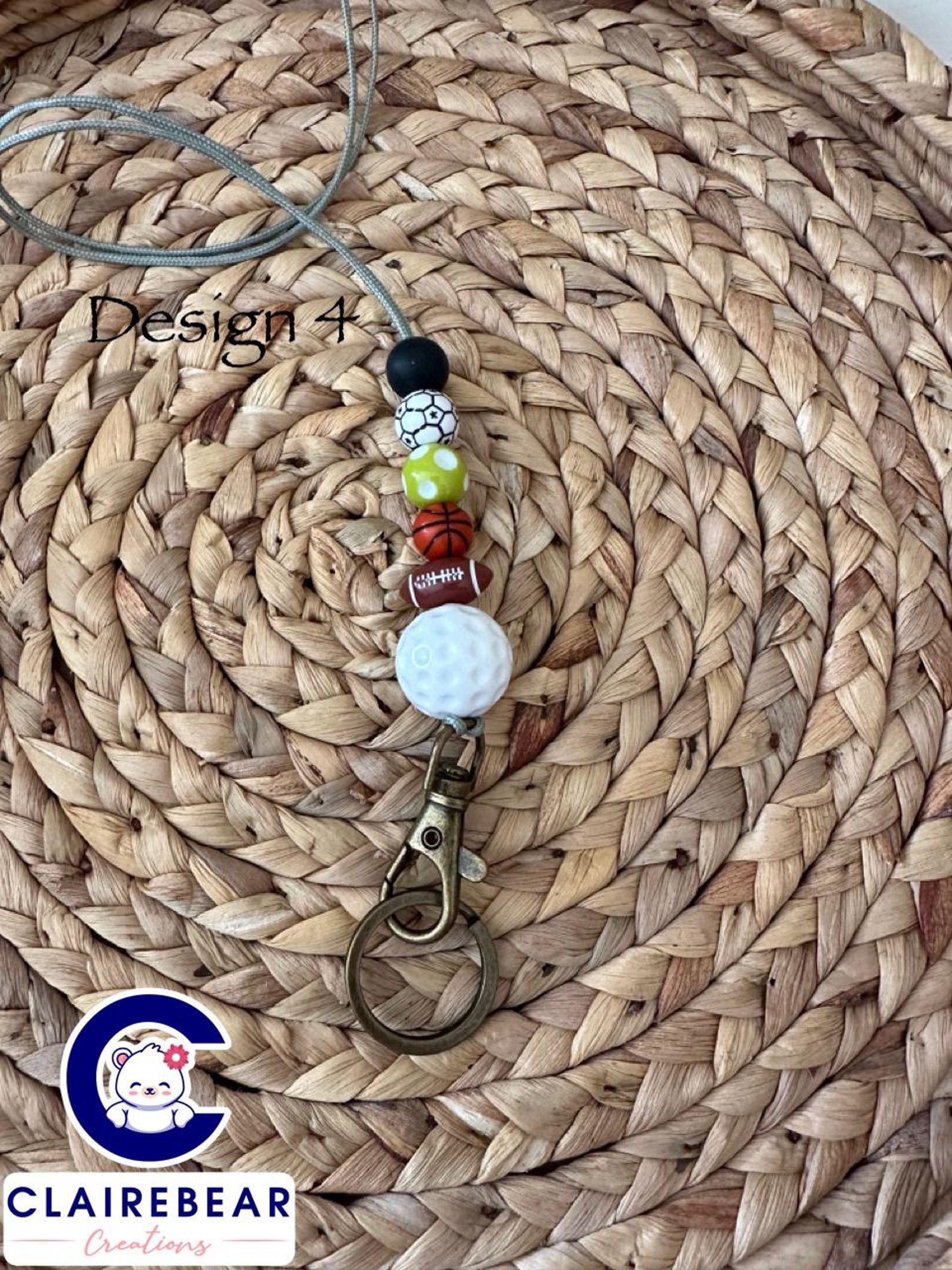 Sports-style Beaded Lanyard, Pickleball Lanyard, Golf Lanyard, ID ...