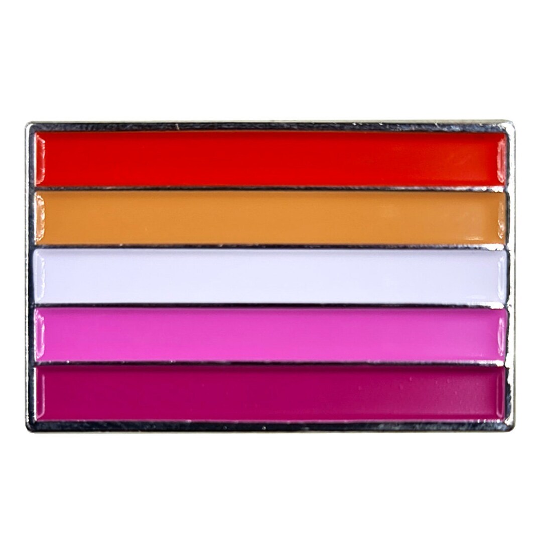Community Lesbian Pride Flag Silver Metal Rectangle Lapel Pin Badge - Etsy