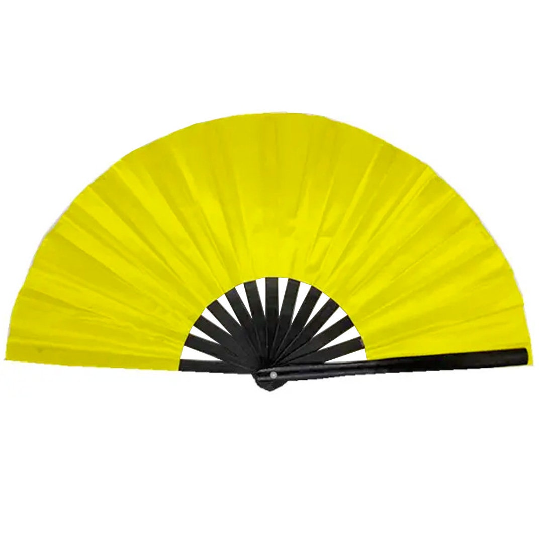 Cloth & Bamboo Cracking Fan Large 33cm yellow - Etsy