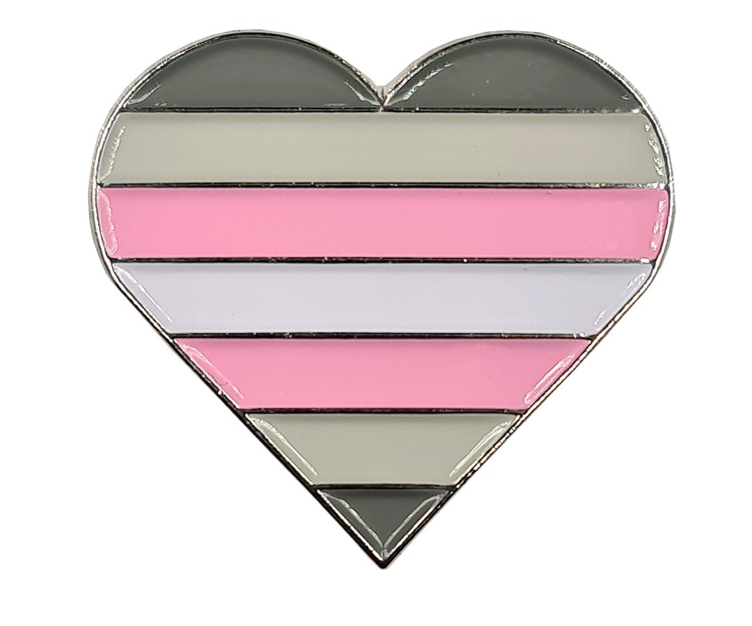 Demigirl Flag Silver Metal Heart Lapel Pin Badge - Etsy UK