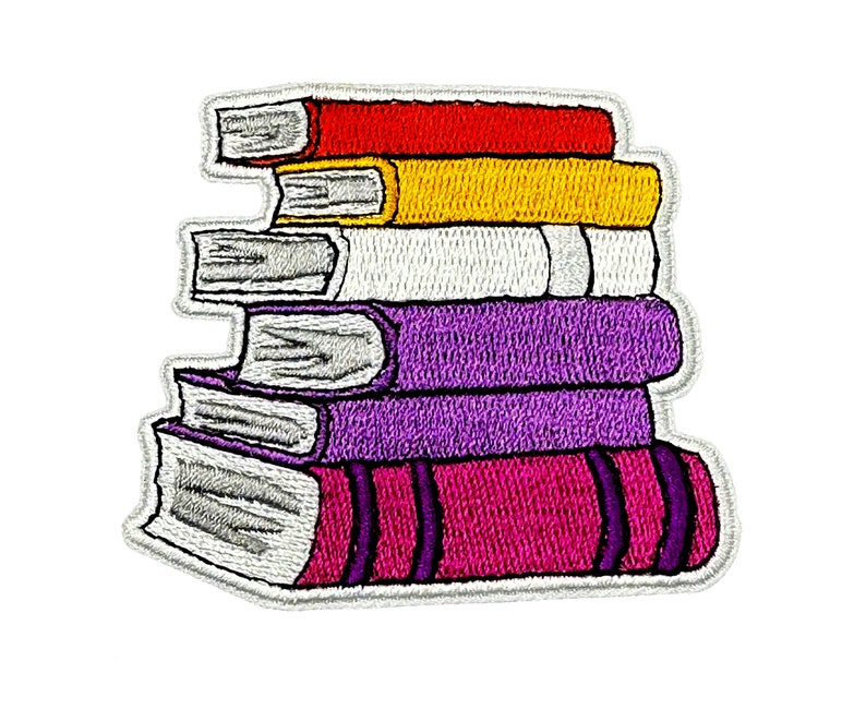 Lesbian Stack of Books Embroidered Iron-on Patch - Etsy UK