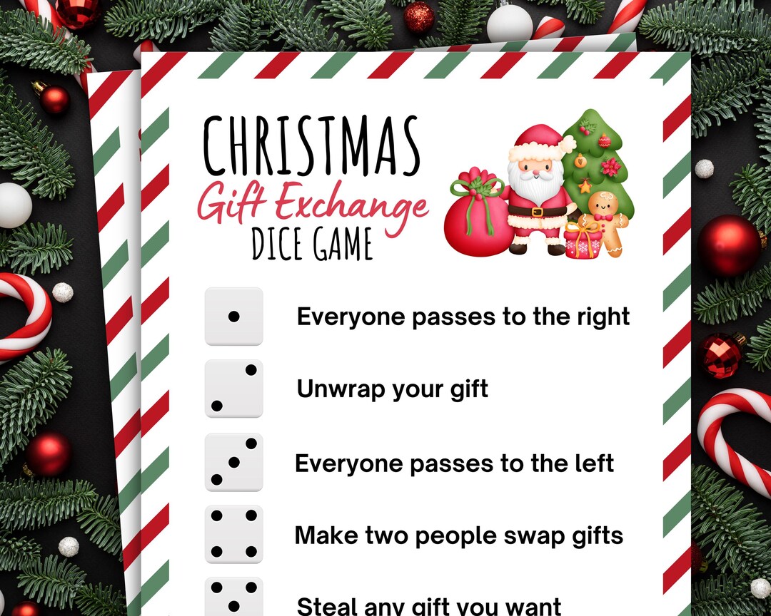 Christmas Gift Exchange Dice Game | Holiday Gift Exchange | Secret ...