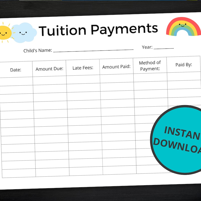 Daycare Payment Record - Etsy