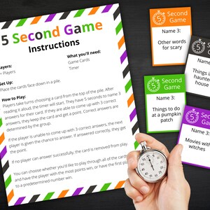 Halloween 5 Second Game | Printable Halloween Game | Halloween Activity ...