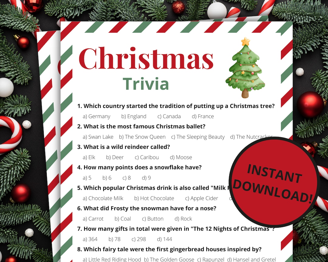 Christmas Trivia | Printable Christmas Game | Christmas Activity for ...
