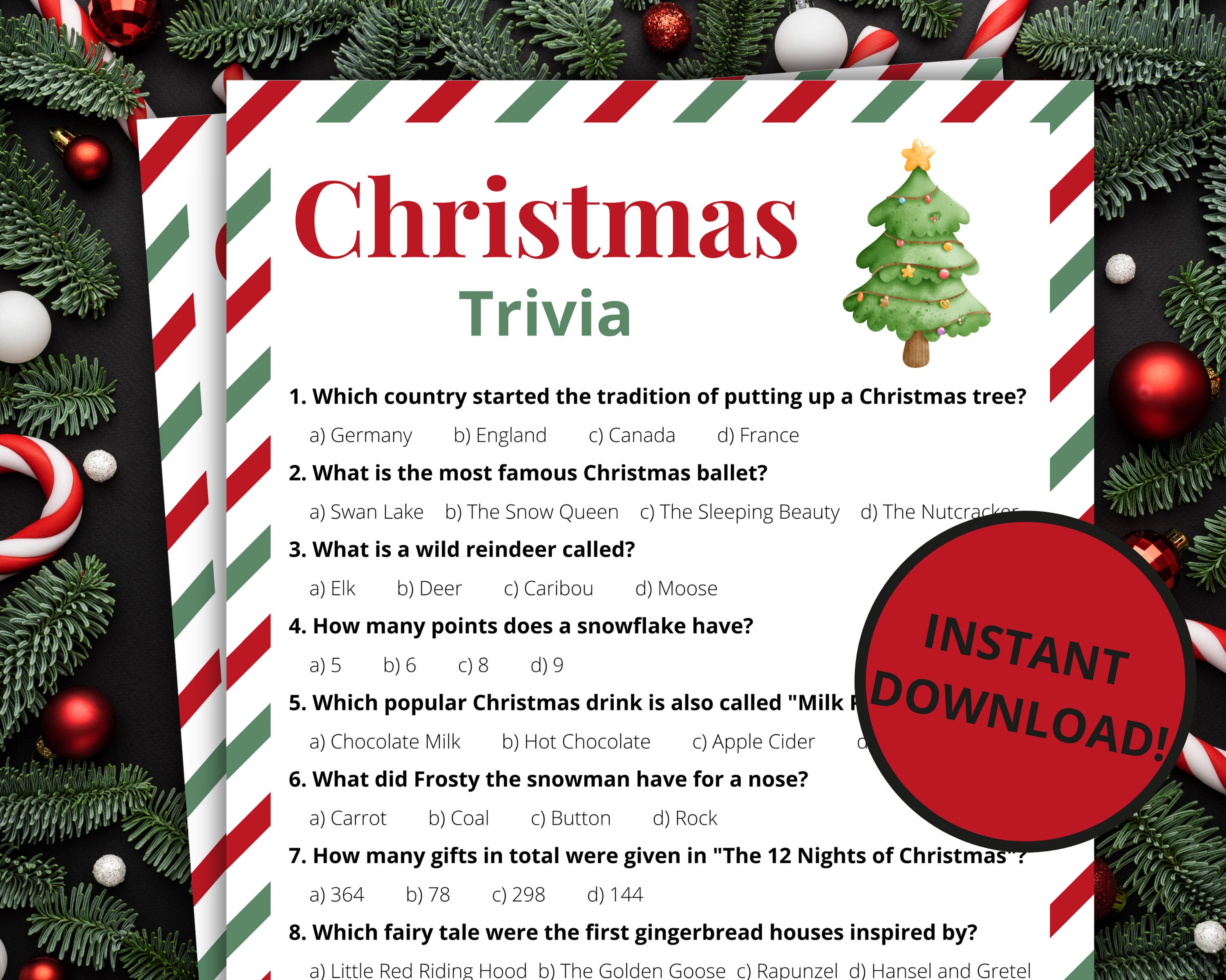 Christmas Trivia | Printable Christmas Game | Christmas Activity for ...