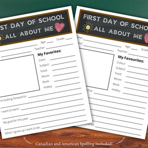 First Day of School Journal | First Day/last Day Questionnaire | Back ...