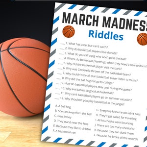 March Madness Riddles | Printable March Madness Game for Kids and ...