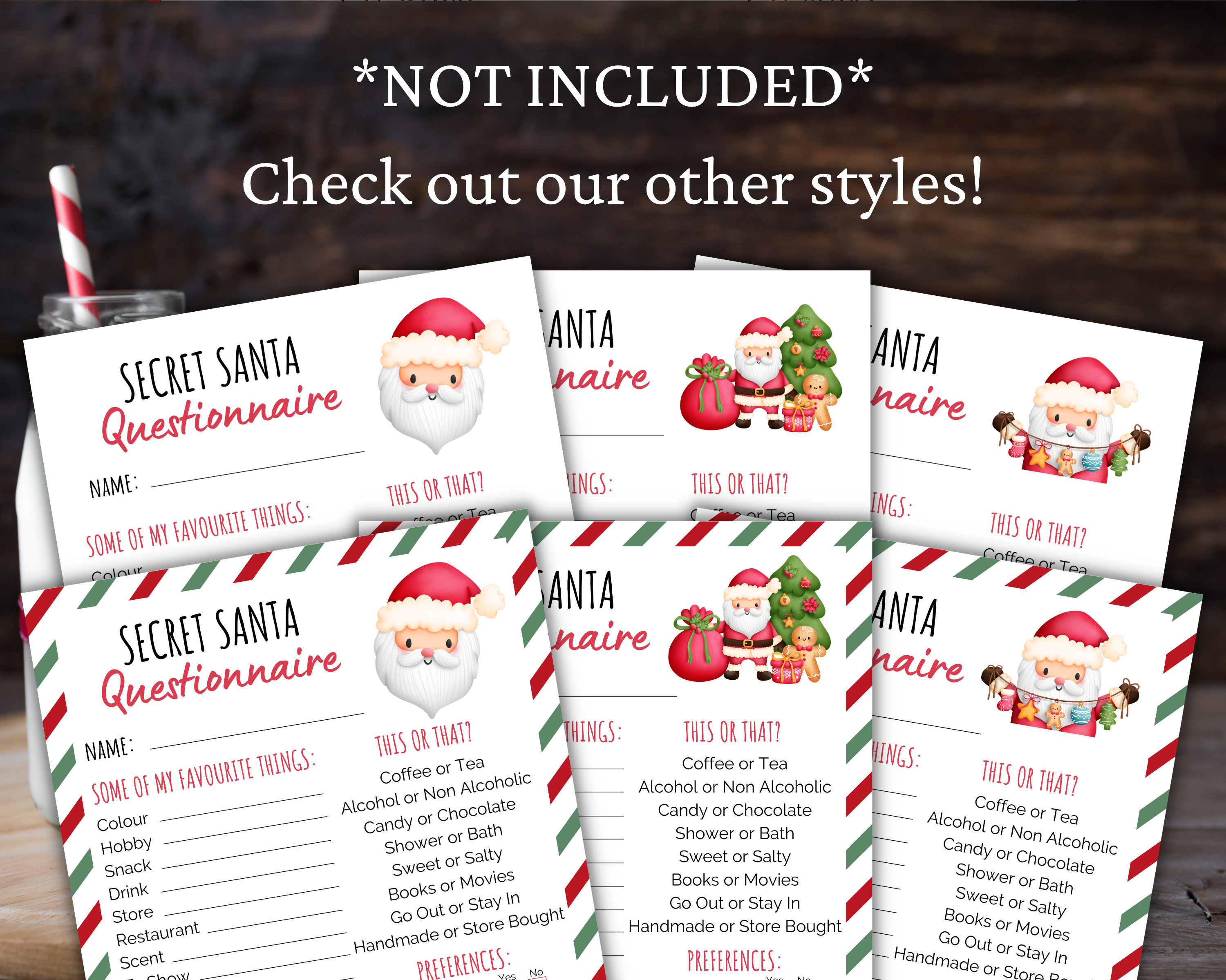 Secret Santa Questionnaire Holiday Gift Exchange for Work - Etsy