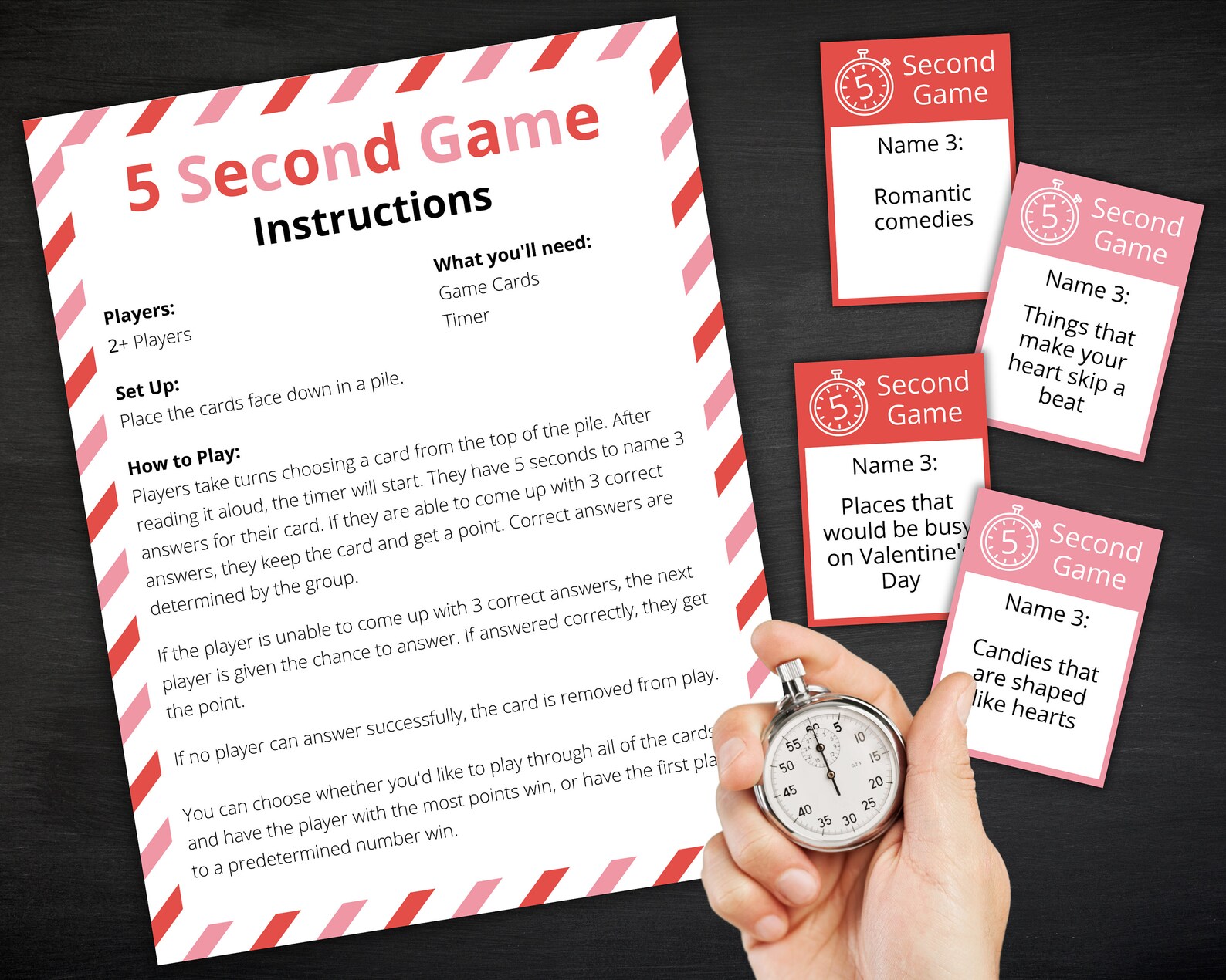 Valentine's Day 5 Second Game | Printable Valentine's Day Activity for ...
