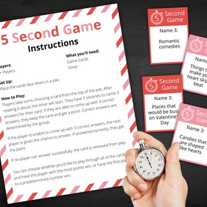 Valentine's Day 5 Second Game | Printable Valentine's Day Activity for ...