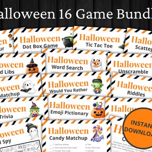 Halloween Game Bundle Printable Halloween Games for Kids and - Etsy