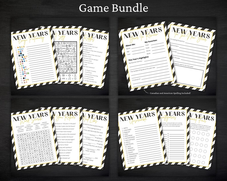New Year's Eve Mega Game Bundle | Printable New Years Games for Kids ...