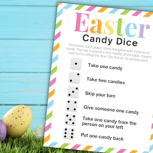 Easter Candy Dice Game | Printable Easter Game | Easter Activity for ...
