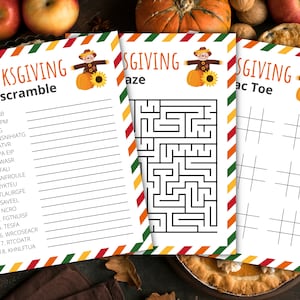 Thanksgiving Game Bundle | Printable Thanksgiving Games for Kids and ...
