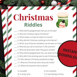 Christmas Riddles | Printable Christmas Game | Christmas Activity for ...