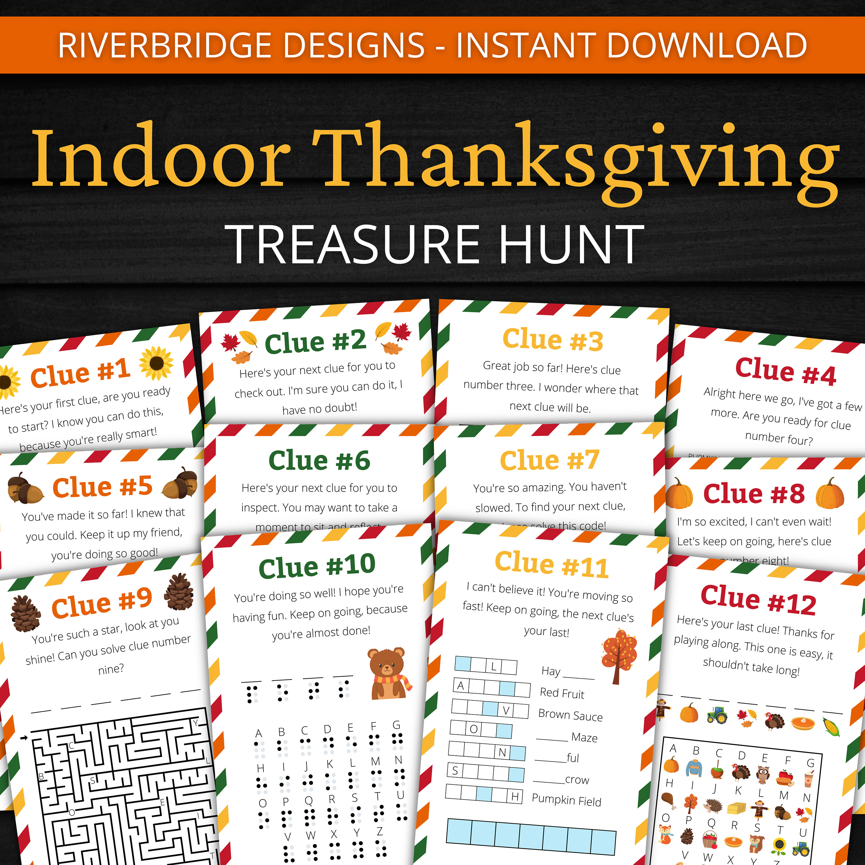 Indoor Thanksgiving Treasure Hunt for Older Kids | Thanksgiving ...
