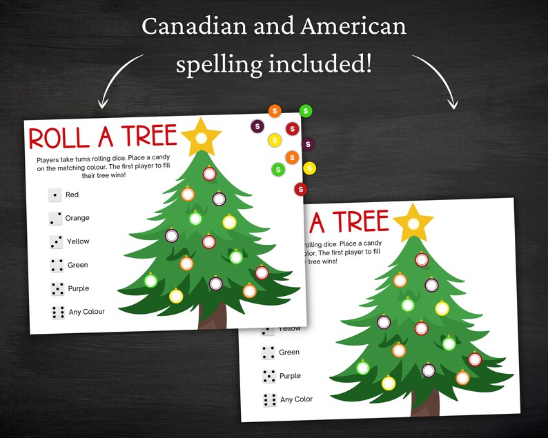 Roll A Tree Dice Game | Printable Christmas Game | Christmas Activity ...