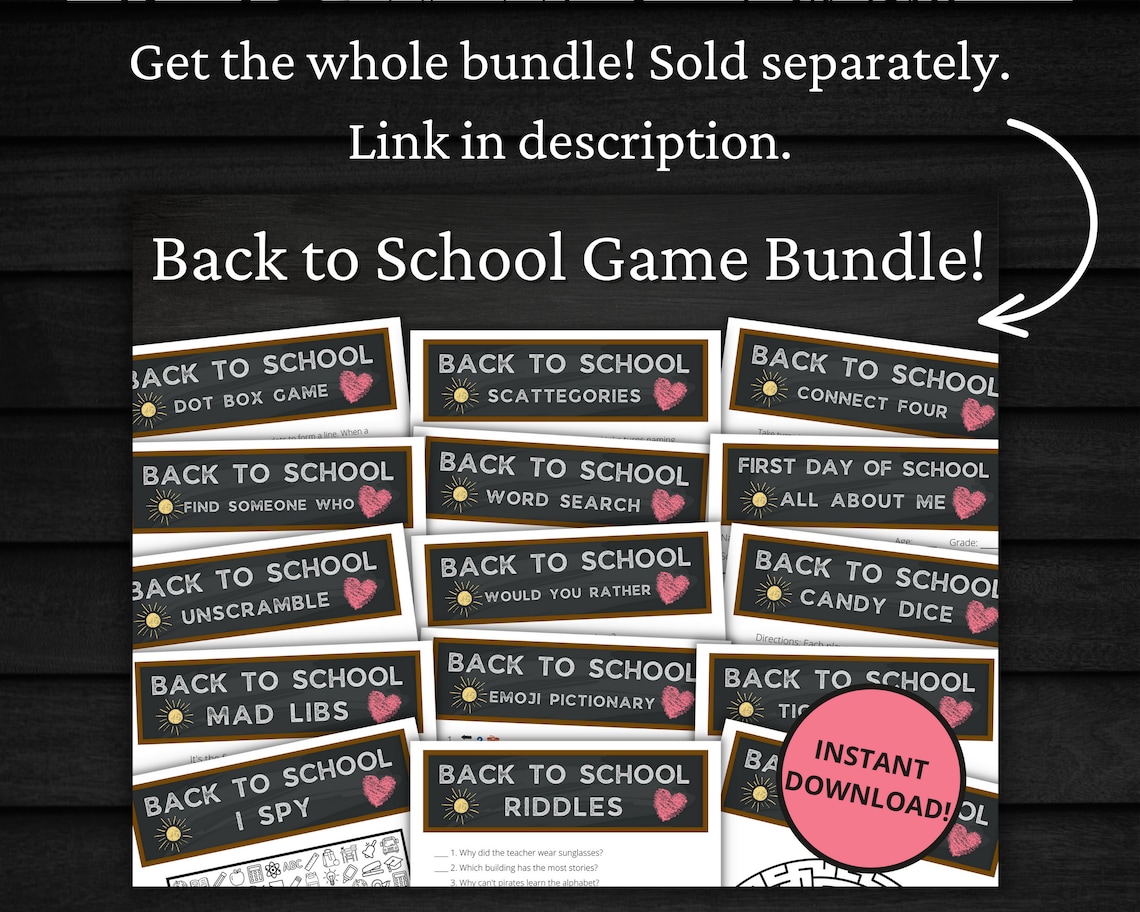 Back to School Game | Find Someone Who | First Day of School Game ...
