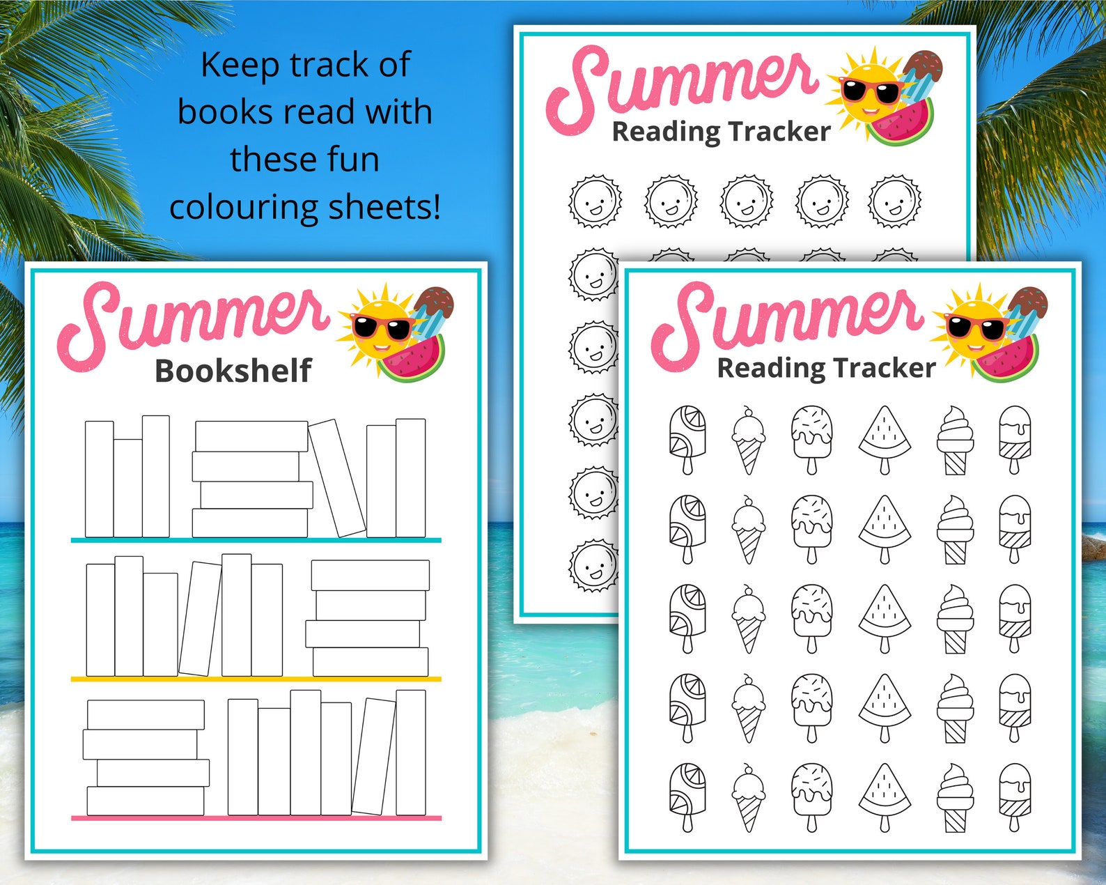 Summer Reading Log for Kids Printable Book Tracker Summer - Etsy