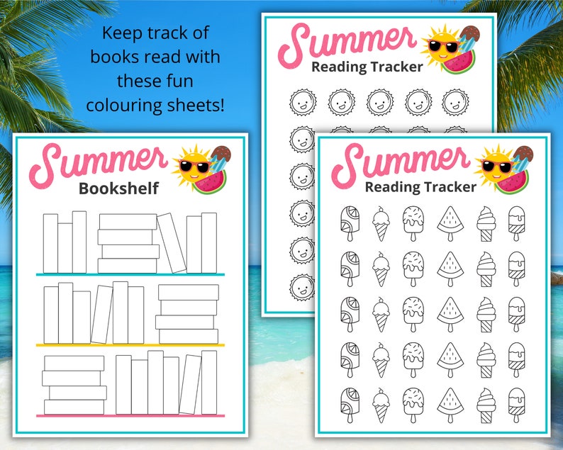 Summer Reading Log for Kids Printable Book Tracker Summer - Etsy