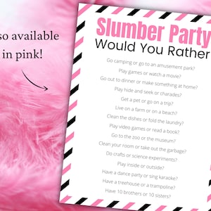 Slumber Party Would You Rather | Sleepover Games for Kids and Teens ...