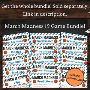 March Madness Trivia Game Printable March Madness Game for - Etsy