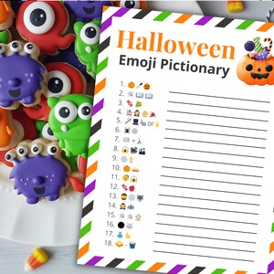 Halloween Emoji Pictionary | Printable Halloween Game | Halloween ...