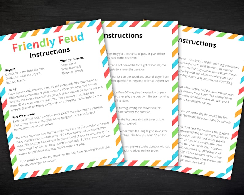 Birthday Friendly Feud | Printable Birthday Party Activity for Kids and ...