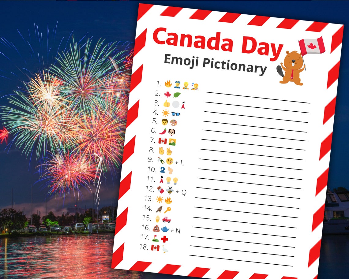 Canada Day Emoji Pictionary Printable Canada Day Game - Etsy