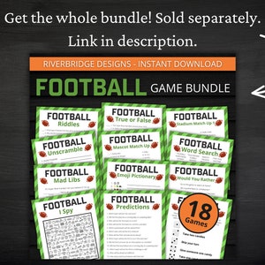 Football Riddles | Printable Football Game | Football Activity for Kids ...