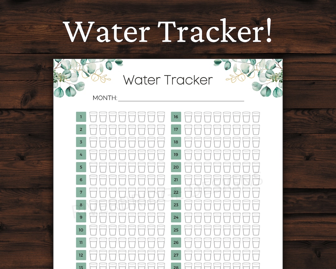 Water Tracker | Monthly Water Intake | Habit Tracker | 8.5x11 ...