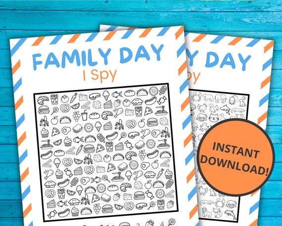 Family Day I Spy Printable Family Day Game Family Day | Etsy