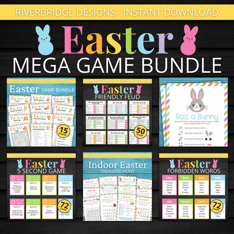 Easter Mega Game Bundle | Printable Easter Games for Kids and Adults ...