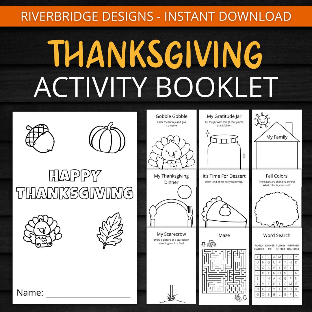 Thanksgiving Activity Booklet | Printable Thanksgiving Worksheets ...