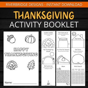 Thanksgiving Activity Booklet Printable Thanksgiving Worksheets ...