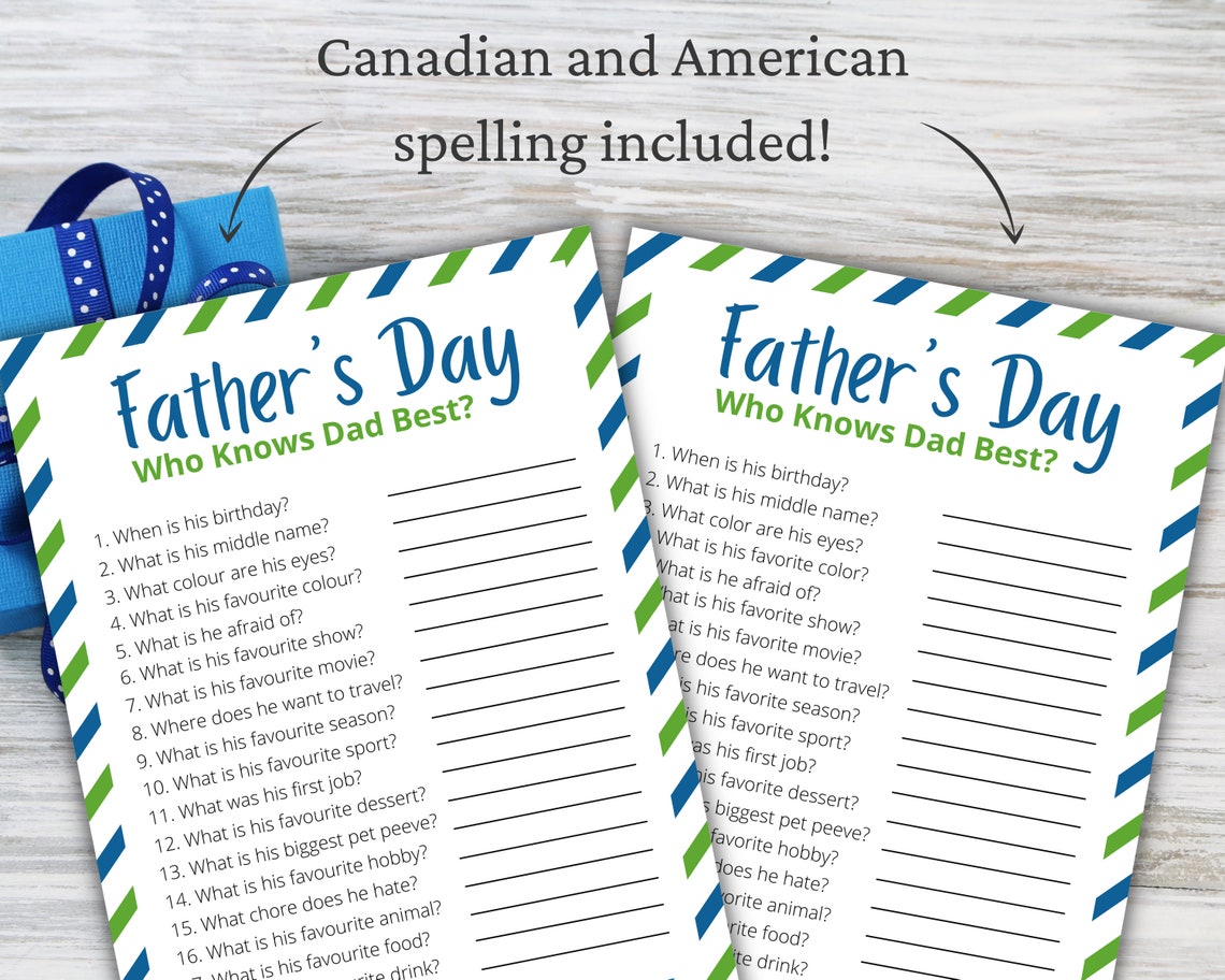 Father's Day Game Bundle Printable Father's Day - Etsy