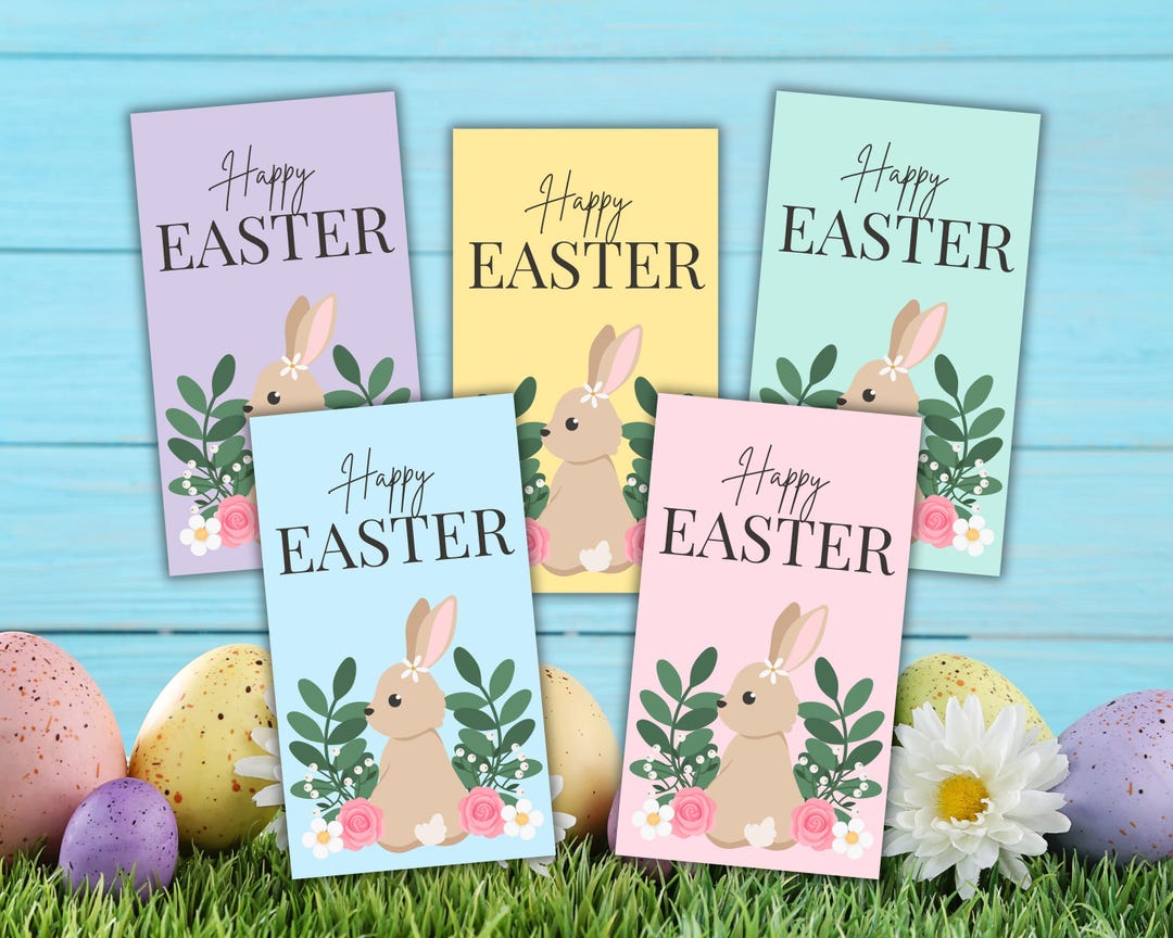 Happy Easter Bunny Gift Tags | Cute Rabbit Easter Tags | Printable ...
