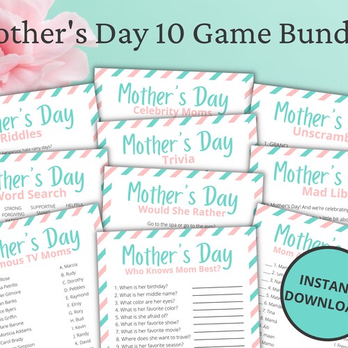 Mother's Day Party Game Fun Mother's Day Games - Etsy