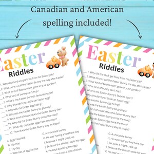 Easter Riddles | Printable Easter Game | Easter Activity for Kids and ...