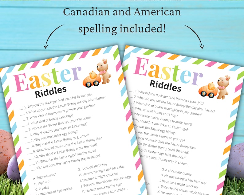 Easter Riddles | Printable Easter Game | Easter Activity for Kids and ...