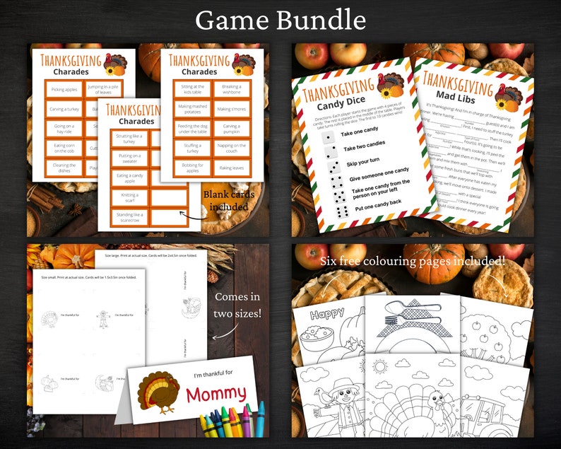 Thanksgiving Mega Game Bundle | Printable Thanksgiving Games for Kids ...