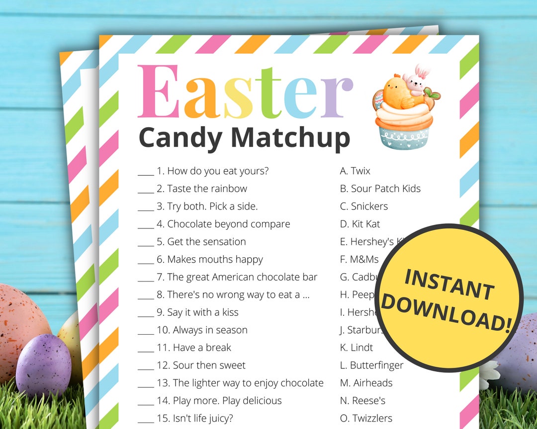 Easter Candy Matchup Game | Printable Easter Game | Easter Activity for ...