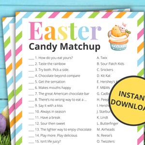 Easter Candy Matchup Game | Printable Easter Game | Easter Activity for ...